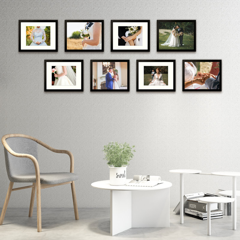 Wade Logan® Bezarez 11x14 Black Gallery Wall Hanging Picture Frames with Real Glass | Wayfair